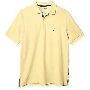 Nautica Men's Classic Fit Short Sleeve Solid Performance Deck Polo Shirt, Corn, 2XLT Tall