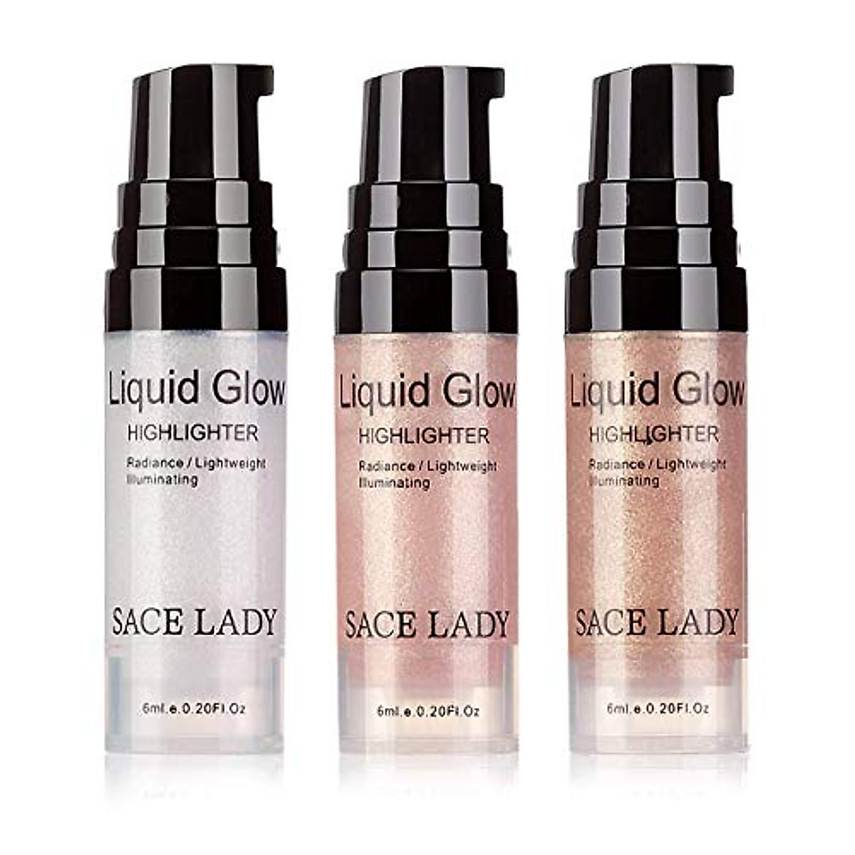 Liquid Highlighter Makeup Face Glow Shimmer and Shine Illuminator 3pcs and Full Coverage Concealer 3pcs for Dark Spots Eye Circles Waterproof Smooth Matte Flawless Finish Cosmetics