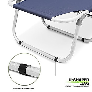 Magshion Ultralight Folding Tent Camping Cot Bed with Pillow Portable Design Comfort Small Collapsing Sleeping Bed Outdoor Traveling Picnic for Adults, Navy