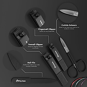 Nylea Professional Tweezers Set and Nail Clippers for Men and Women [Perfect Alignment/Grip] Best Precision Stainless Steel Kit for Ingrown Hair Eyebrows Facial Hair Splinter and Eyelashes
