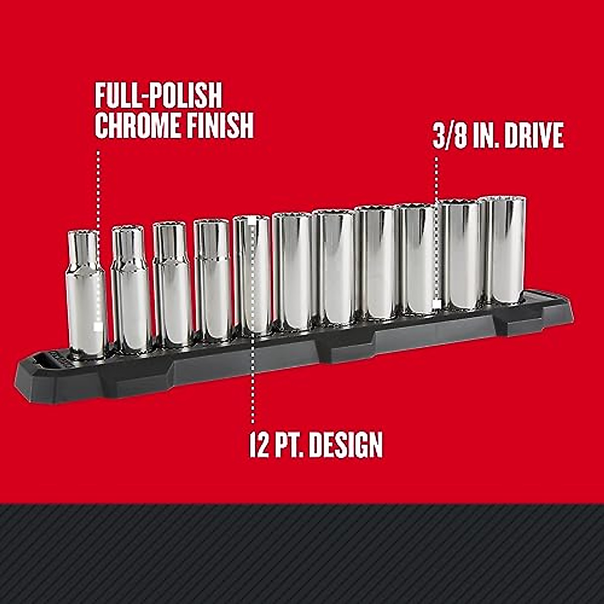 Craftsman Socket Set, SAE, 1/2-Inch Drive, 12-Point, 11-Piece (CMMT12048)