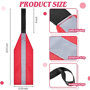 Frienda 2 Pieces Safety Travel Flag for Kayak Canoe Red Warning Flag with Webbing for Kayak SUP Towing Canoes Truck Safety Accessories Kit (Stripe Style)