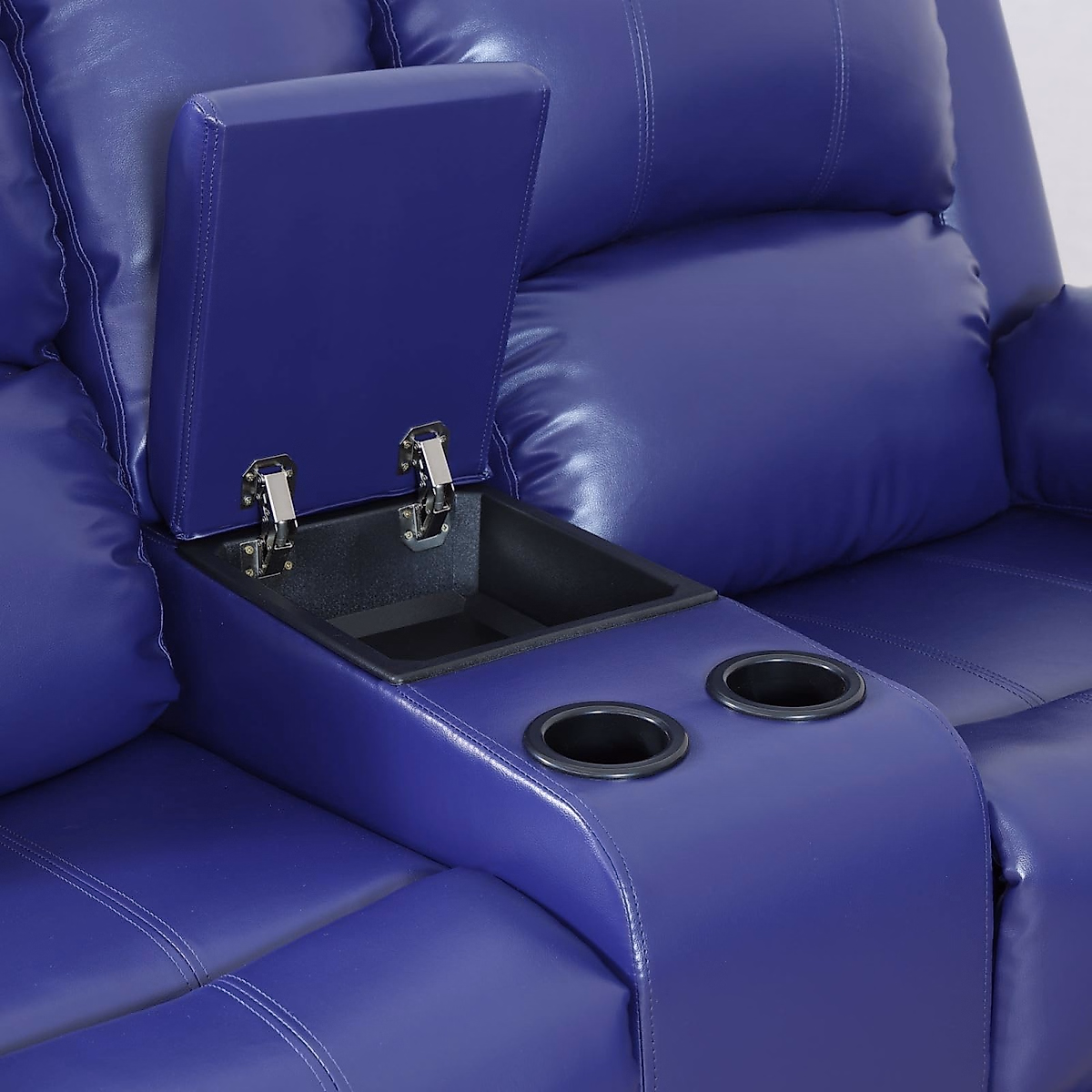 Caberryne 2 Pieces Leather Recliner Sofa Set，Recliner Sofa and Loveseat Sets for Living Room Furniture Sets，Dark Blue Recliner Couch Set for Living Room/Office/Theater Seating(Sofa Set 2 Pieces)