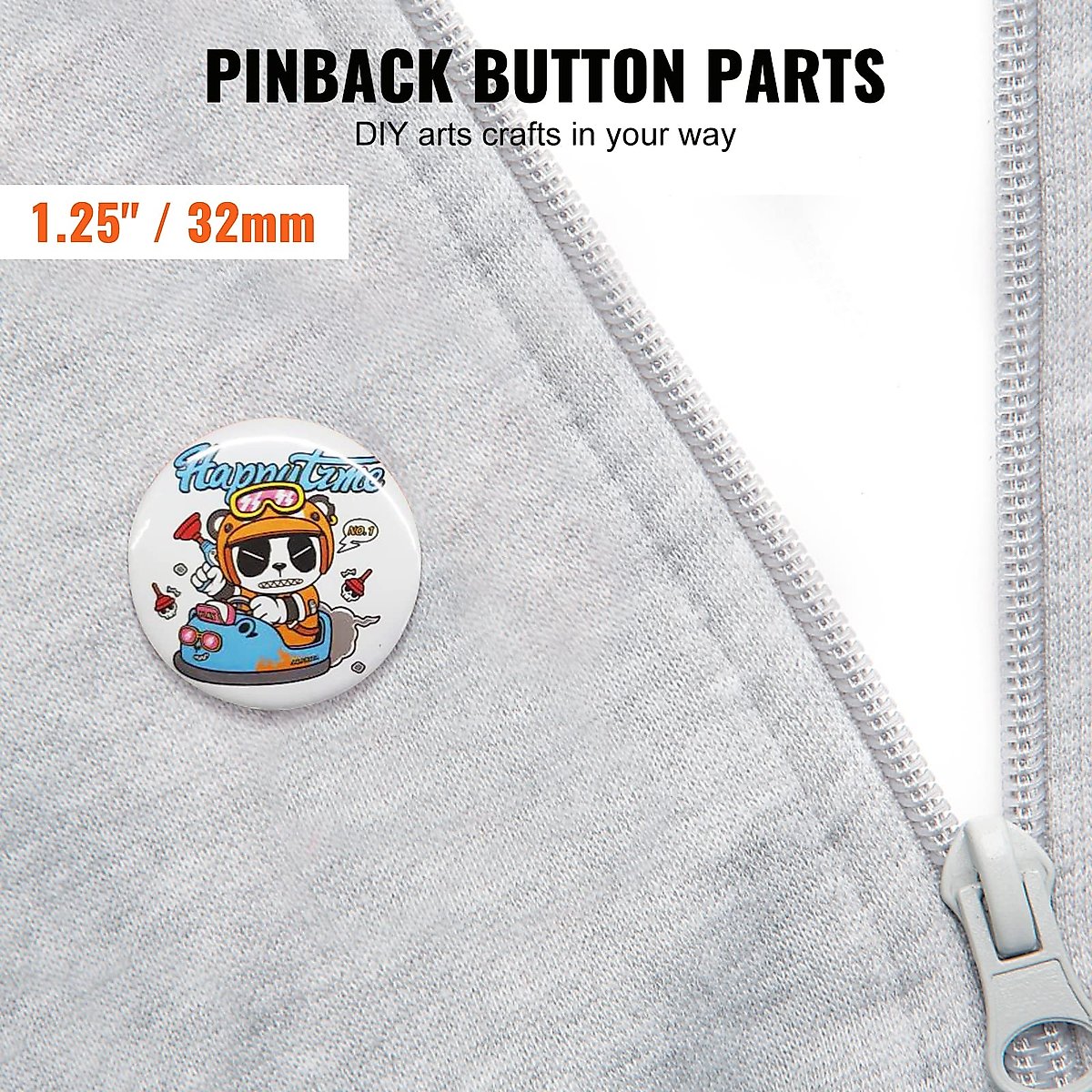 VEVOR Pin Back Button Parts for Button Maker Machine (32mm)