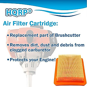 HQRP 4-Pack Filter Replacement for Stihl 4134 141 0300/4134-141-0300 Compatible with STIHL FS120 FS200 FS250 FS300 FS350 FS400 FS450 BT120 BT120C FR350 FR450 HT250 KM130 Trimmer Brushcutter