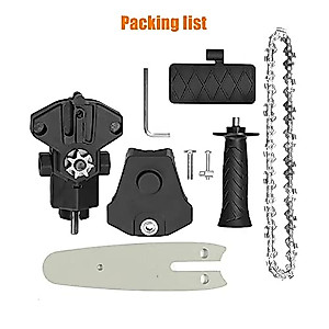 ELSOON 4 Inch Electric Drill Modified to Electric Chainsaw Tool, Portable Drill Saw Attachment, Electric Chainsaws Accessory Practical Modification Tool for Woodworking Cutting Tool