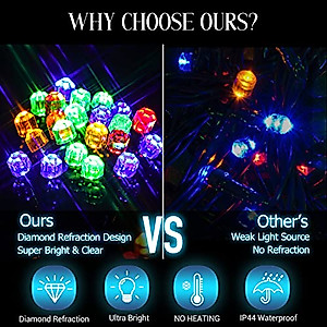 Quntis Christmas Tree Lights Multicolor, 328FT 1000 LED Diamond Cluster Christmas Lights 8 Modes Waterproof Outdoor String Lights with Timer & Memory for Yard Holiday Party Garden Patio Wedding Decor