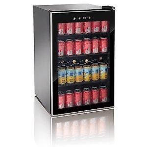 RCA RMIS1530 Freestanding Beverage Center Cooler Fridge Fits Wine, 110 can or 36 bottles, Black
