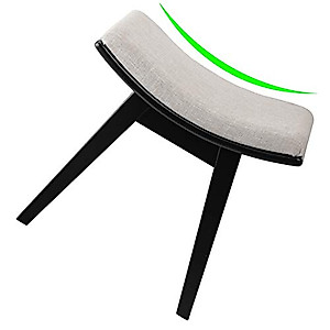 URFORESTIC Vanity Stool, Modern Makeup Dressing Stool with Concave Seat Surface,Capacity 300lb, Easy Assembly (Black)