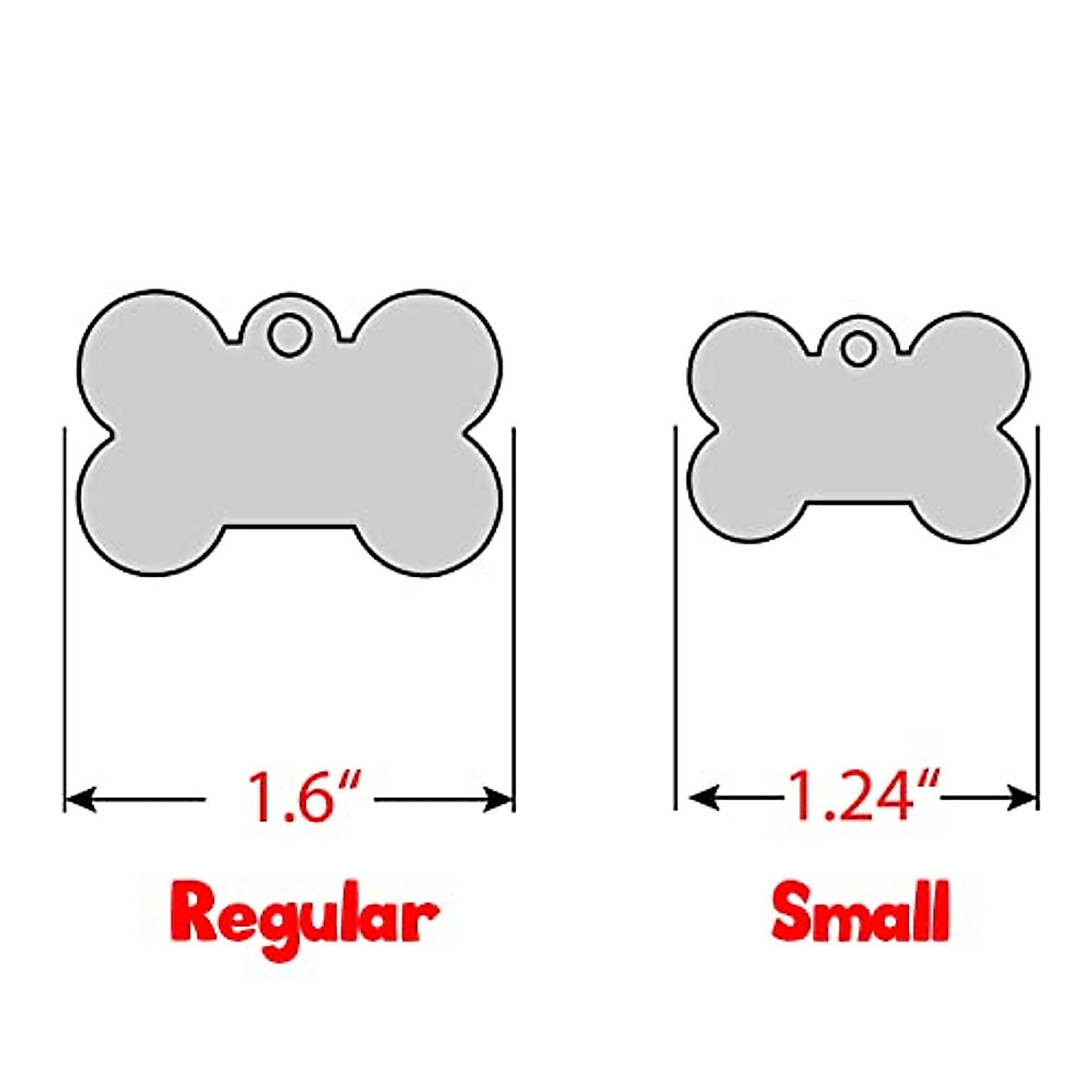 Personalized Dog Tag with 5 Lines of Custom Deep Engraved Durable Stainless Steel Pet ID Name Tag Designer Regular Size Bone