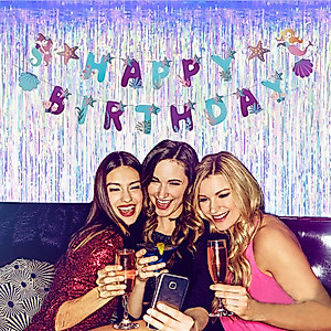 Fecedy 2pcs 3ft x 8.3ft Rose Gold Metallic Tinsel Foil Fringe Curtains Photo Booth Props for Birthday Wedding Engagement Bridal Shower Baby Shower Bachelorette Holiday Celebration Party Decorations