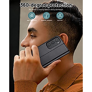 OCASE Compatible with Galaxy S23 5G Wallet Case, PU Leather Flip Folio Case with Card Holders RFID Blocking Kickstand [Shockproof TPU Inner Shell] Phone Cover 6.1 Inch (2023) - Black