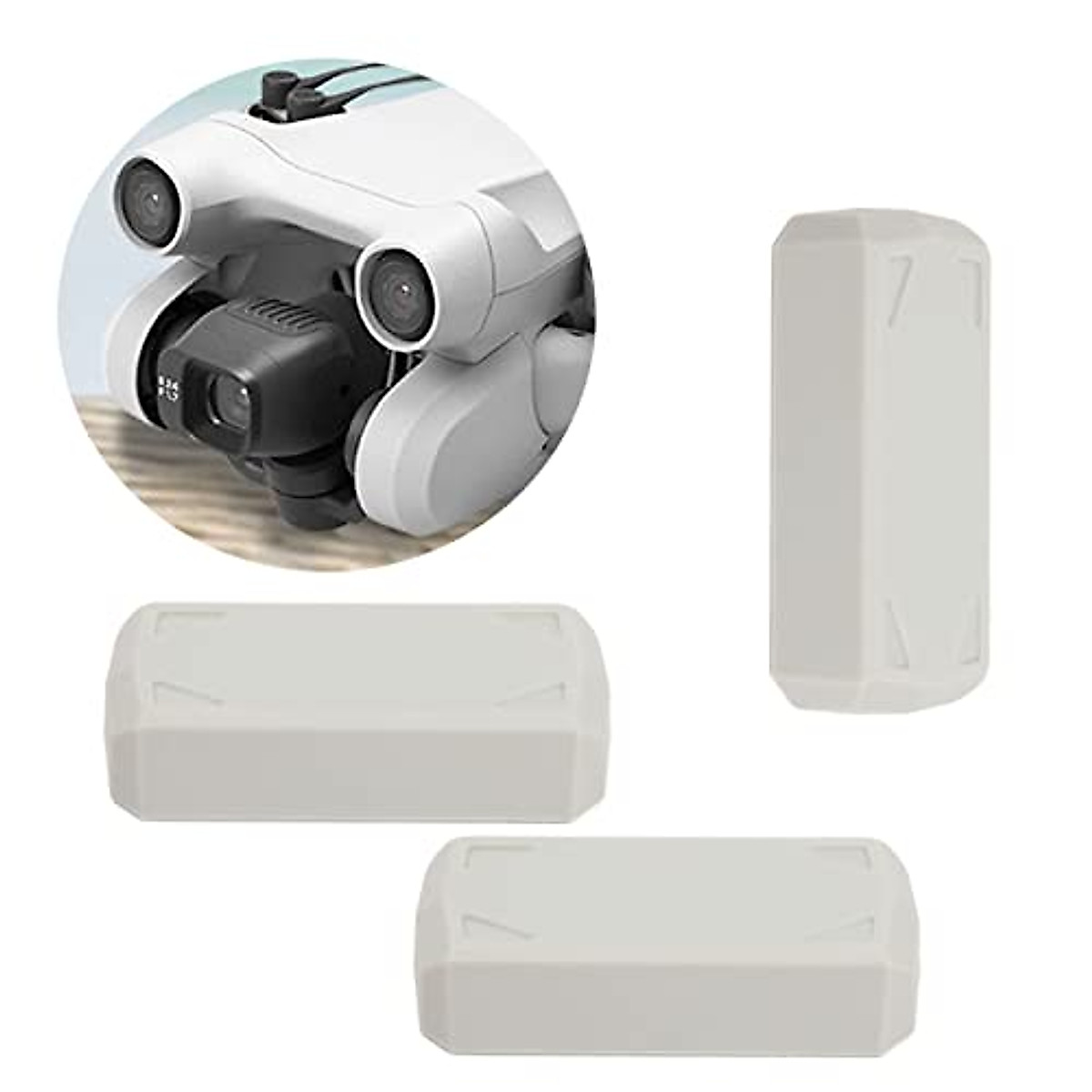 Focket Drone Battery Dust Cover, Drone Battery Port Protective Cover TPU for Anticollision (Grey)