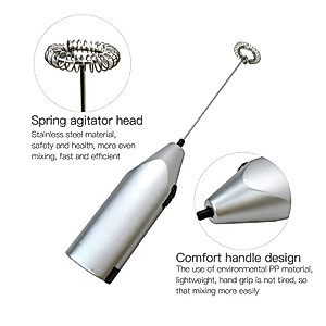 Superior 2Pcs Milk Frother Handheld Electric Milk Frother Kitchen Drink Foamer Whisk Mixer Stirrer Coffee Cappuccino Creamer Whisk Frothy Blend Whisker Egg Beater(Black&White)