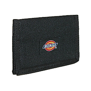 Dickies Men's Nylon Trifold Wallet, Black Fabric, One Size