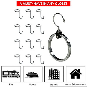 Closet Organization Bundle featuring 1 Multipurpose Rolly Hangers and 12 Hook hanger Connectors. This unbeatable combination is designed to solve your closet space limitations by creating space-saving