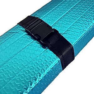 Car Windshield Sunshade-Thicken 5-Layer Bubble Block Heat and Sun UV Rays,Front Windshield Sun Shade,Sun Visor for Car- Keeps Your Vehicle Cool - 58 x 27.5 Inch (Blue)