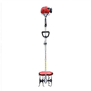 42.7CC 2-Stroke Garden Tiller/Cultivator, Hand-held Cultivator, Gas Powered Rototiller, Rotary Mini Cultivator Machine, Lightweight, Easy to Carry