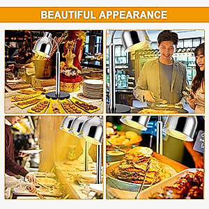 Commercial Food Heat Lamp 360°Adjustable Head With Marble Base Infrared Heating Bulb For Food Heating Warmer Light Lamp For Food Service Heat Lamp