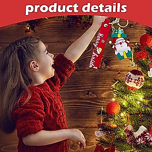 GKmow 1 PC Santa Claus Key Chain, 2.6" x 1.5" Christmas Theme Key Bag, Car Universal Soft Key Pendant Gift (Green)