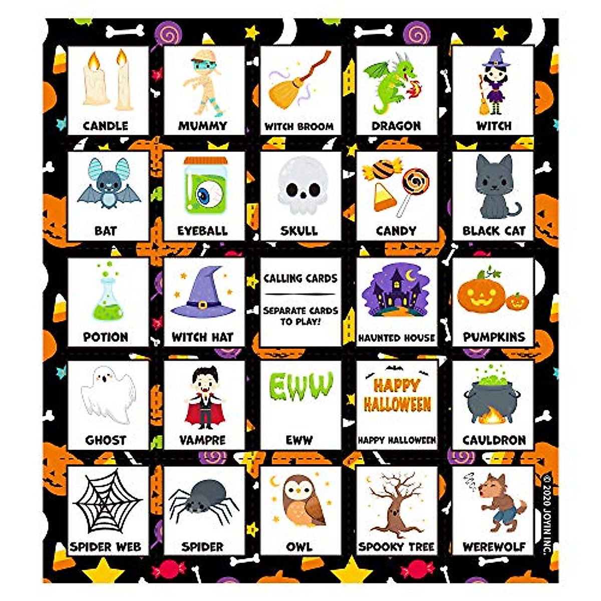 JOYIN 28 Halloween Bingo Game Cards (5X5) for Kids Halloween Party Card Games, School Classroom Games, Trick or Treating, Halloween Party Favors Supplies, Family Activity