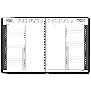 AT-A-GLANCE Daily Appointment Book / Planner 2017, Wirebound, 24-Hour, 8-1/2 x 10-7/8", Black (70-214-05)