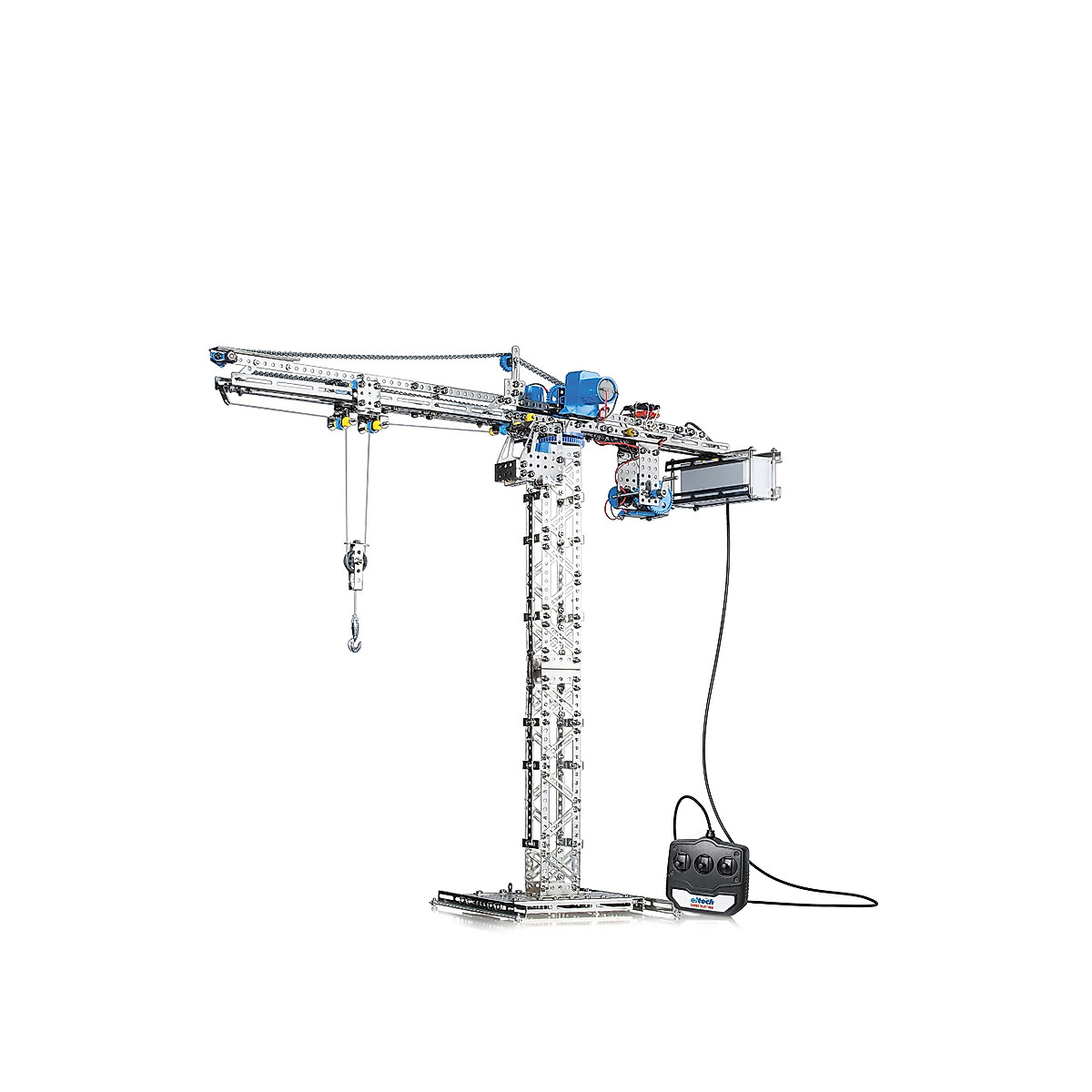 Eitech Exclusive Series Deluxe Motorized Crane Construction Kit, Intro to Engineering and STEM Learning, Steel