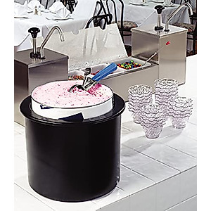 Carlisle FoodService Products Coldmaster Ice Cream Server Insulated Crock with Lid for Kitchens and Restaurants, Plastic, 3 Gallons, Black