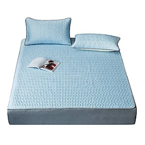 WINFEB Bed Sheet Latex Summer Bed Foldable Washable Soft mat Three-Piece Set