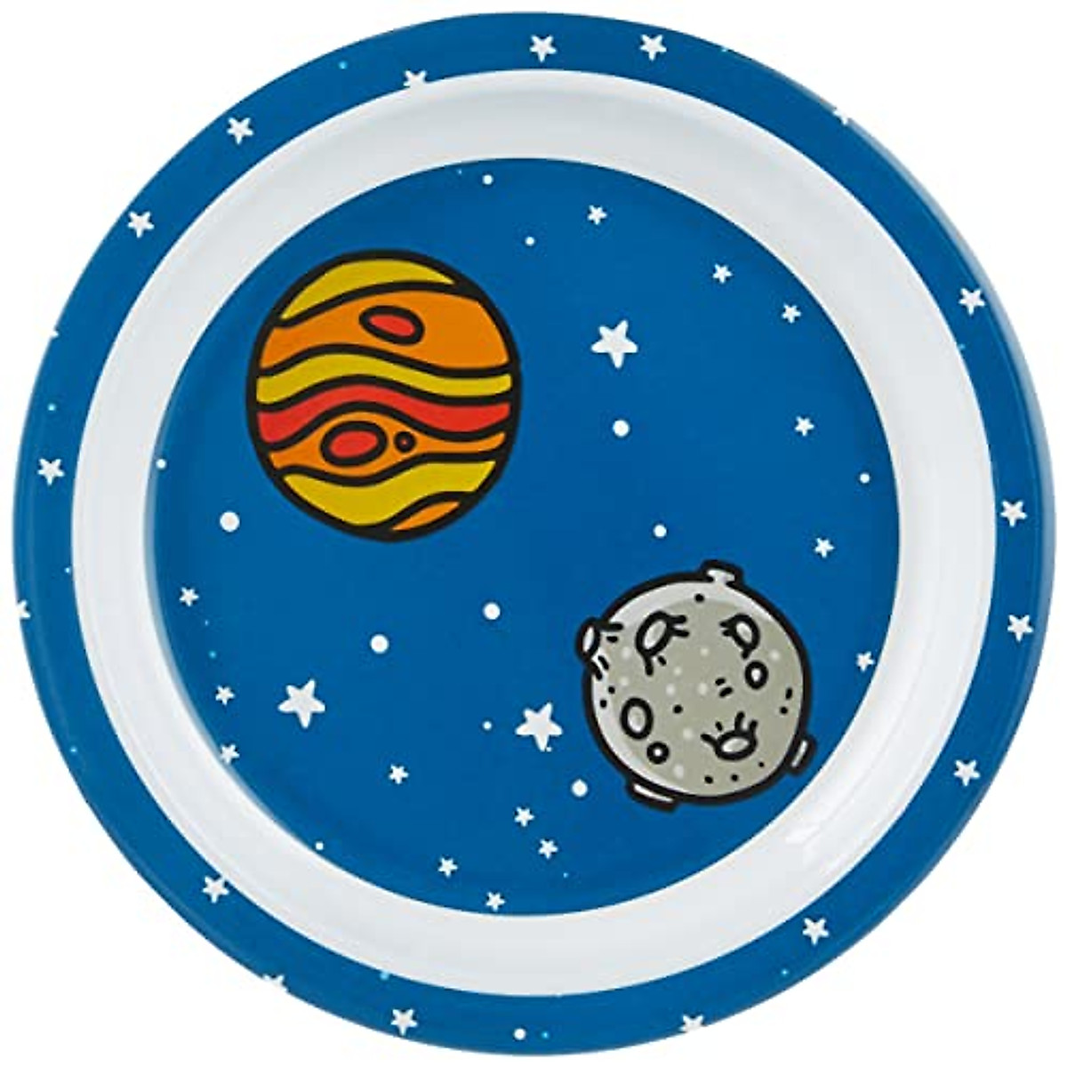 4 Piece Kid Space Themed Plate Set, 4 Plates With Different Designs, Lightweight & Shatterproof Toddler Feeding Set, Children Safe Kitchen Set, Fun Mealtime, LIttle Kid Dinner Plates