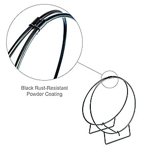 UniFlame Firewood Log Hoop Rack with 1/2" Solid Stock, Black