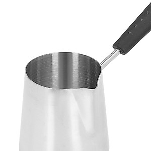 ZJchao Turkish Coffee Pot, Warmer Mini Stainless Steel Coffee Heating Pot 350ml with Spout Stovetop Chocolate Melting Pan Stove Top Coffee Maker for Chocolate Melting