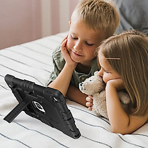 Rantice 9th Generation Case, 8th Generation Case, 7th Generation Case, Hybrid Shockproof Rugged Drop Protection Cover with Kickstand for 10.2'' 2021/2020/2019 Released (Black)