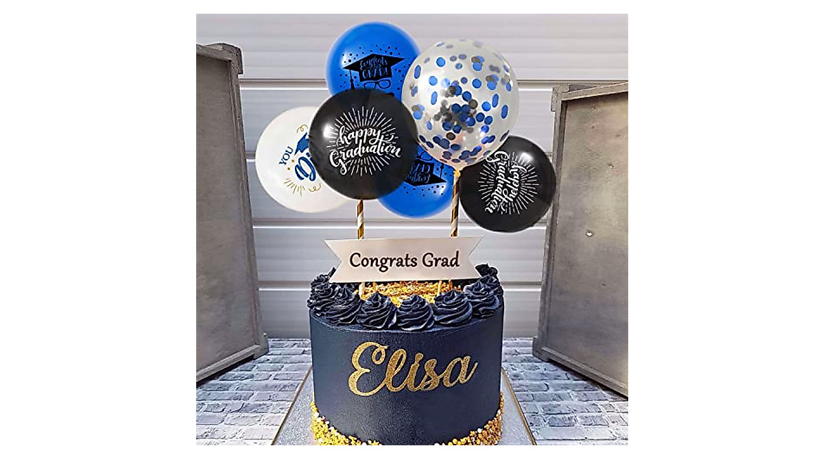 Graduation Balloons Blue 2023 - 40pc Helium Latex Decor