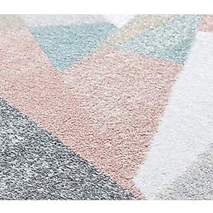 Rugs America Mika Collection MO60A Milkshake Contemporary Geometric Area Rug 5'0"x7'6"
