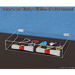 Acrylic Locking Display Case with Keys 16" x 13" x 3" Clear Tabletop Rectangular Tray with Lid for Tradeshows Expos Flea Markets and Swap Meets by Marketing Holders