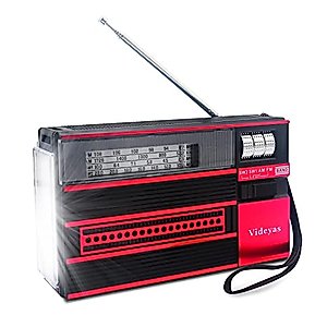 AM FM Portable Radio - Rechargeable Radio with Flashlight Portable AM/FM SW 1-2 Multiwave Radio - Super Strong Signal Large Speaker Transistor Antenna Gift for The Elderly, Friends, Couples(S307)