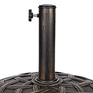 Blissun 26.5 lbs Patio Umbrella Base, Market Umbrella Base Stand for Patio, Garden, Lawn, Bronze, B-012A