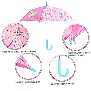Daaupus Pink Butterfly Pattern Children's Backpack Children's Umbrella Set