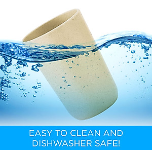 Modern Slim Bamboo Cream Kitchen Utensil Holder Caddy - Rust Proof and Dishwasher Safe Kitchen Utensil Holder for Countertop - Kitchen Utensil Organizer Crock - Great for Spoons, Tongs, Spatulas