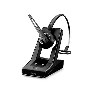 Sennheiser SD Office ML (506009) - Single-Sided DECT Wireless Headset for Desk Phone and Skype for Business Connection, Noise-Cancelling Microphone, Multiple Wearing Styles (Black)