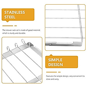YARNOW Outdoor Grills 1 Set of Rib Rack Chicken Leg Wing Rack Grilled Chicken Rack Meat Roasting Rack Garden BBQ Rib Rack Metal Roaster Stand Barbecue for Grilling Barbecuing Portable Grills