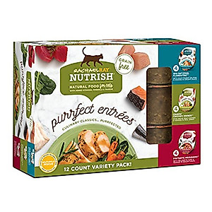 Rachael Ray Nutrish Purrfect Entrees Grain Free Natural Wet Cat Food Variety Pack, 2.8 Ounce (Pack of 12)