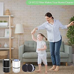 Replacement Filter for LV-H132 Air Purifier, Compatible with Laukowind 3-in-1 Nylon Pre-Filter, High-Efficiency Activated Carbon True HEPA Filters, Part LV-H132-RF, 2 Pack