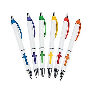Christian Cross Grip Religious Pens (bulk set of 24) Church gifts, Easter and Sunday School Supplies
