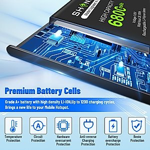SHENMZ W-10a Battery, Upgraded [6800mAh] New 0 Cycle Ultra Higher Capacity Replacement Battery for Netgear MR1100 AT&T Nighthawk M1 LTE Mobile Hotspot Route (W-10 = W-10a) Model No: W-10a W-10