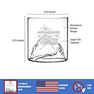 Osci-Fly Valentines Day Gifts for Dad, The Mountains Are Calling Camping Tumbler Whiskey Glass