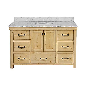 Kitchen Bath Collection Tuscany 60-inch Single Bathroom Vanity (Carrara/Driftwood): Includes Driftwood Cabinet with Authentic Italian Carrara Marble Countertop and White Ceramic Sink