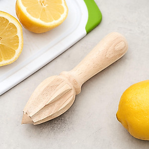 True Juice Citrus Wooden Reamer, Wooden Lemon Juicer, Handheld Citrus Juicer, Juicing Tool, 6.25', Wood