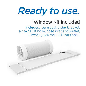 BLACK+DECKER Portable Air Conditioner, 5,000 BTU SACC/CEC (8,000 BTU ASHRAE 128) for Rooms Up To 350 Sq. Ft., Portable AC with Full Function Remote Control & Window Kit, BPT05WTBA, White